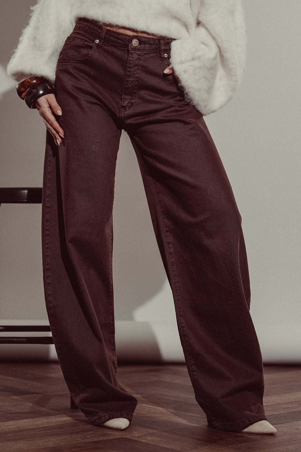 Balloon fit jeans donker blauw | Baggy jeans dames