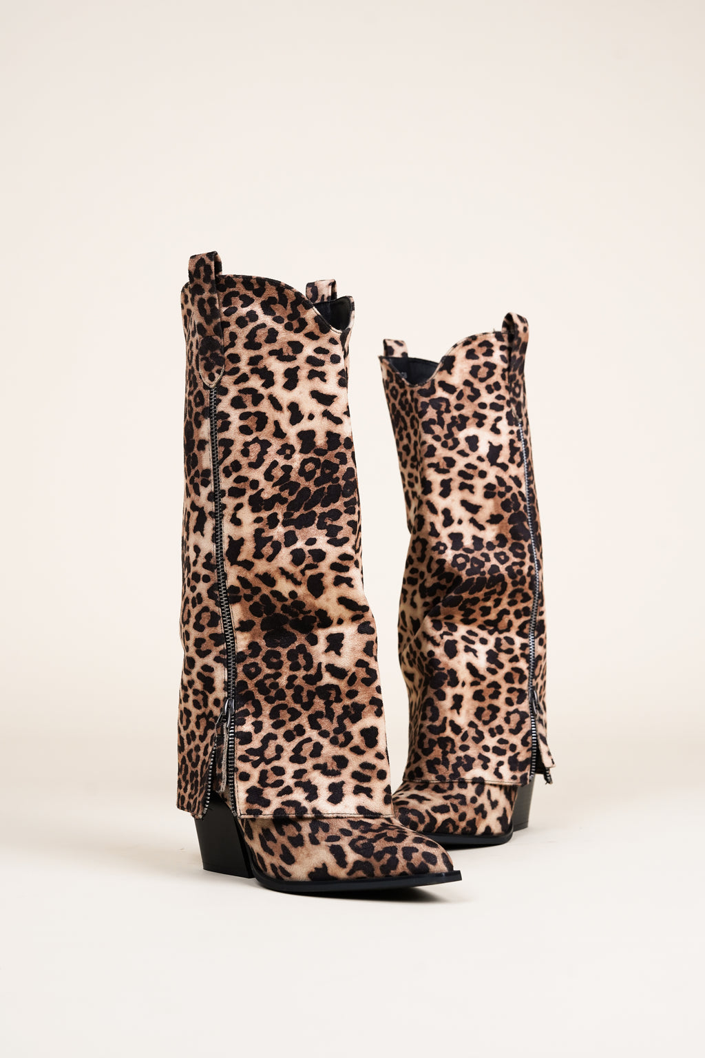 Cowboylaarzen met overslag luipaard | Western boots