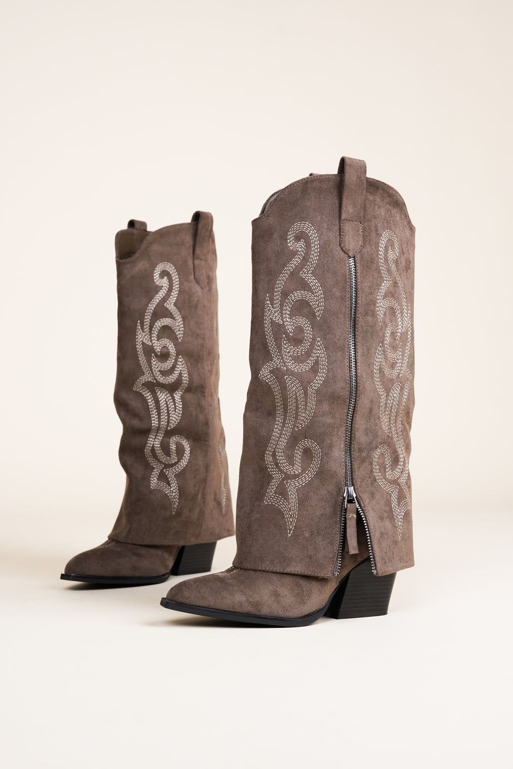 Cowboylaarzen met overslag khaki | Western boots