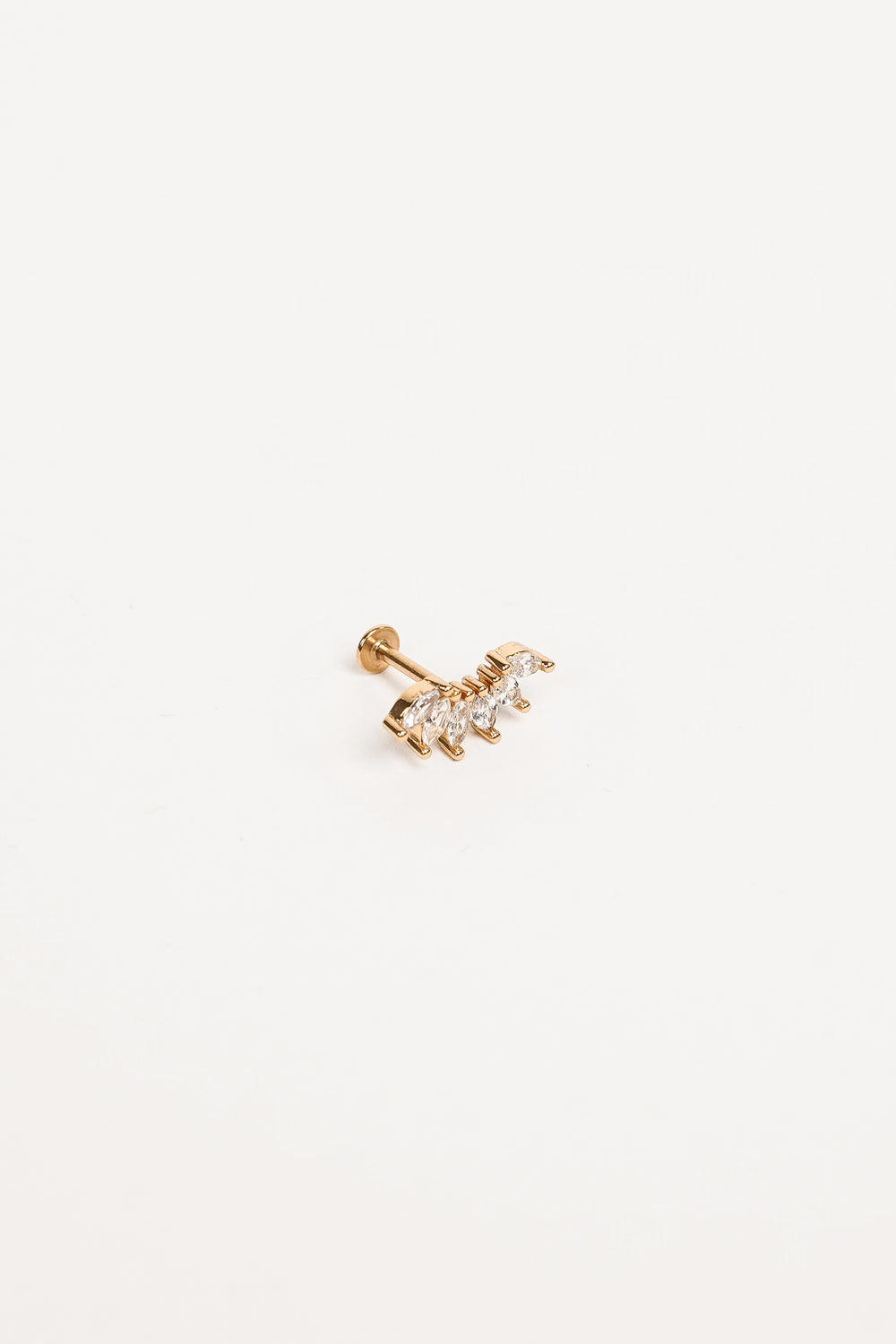 Oorpiercing afgerond studs goud | Helix piercing