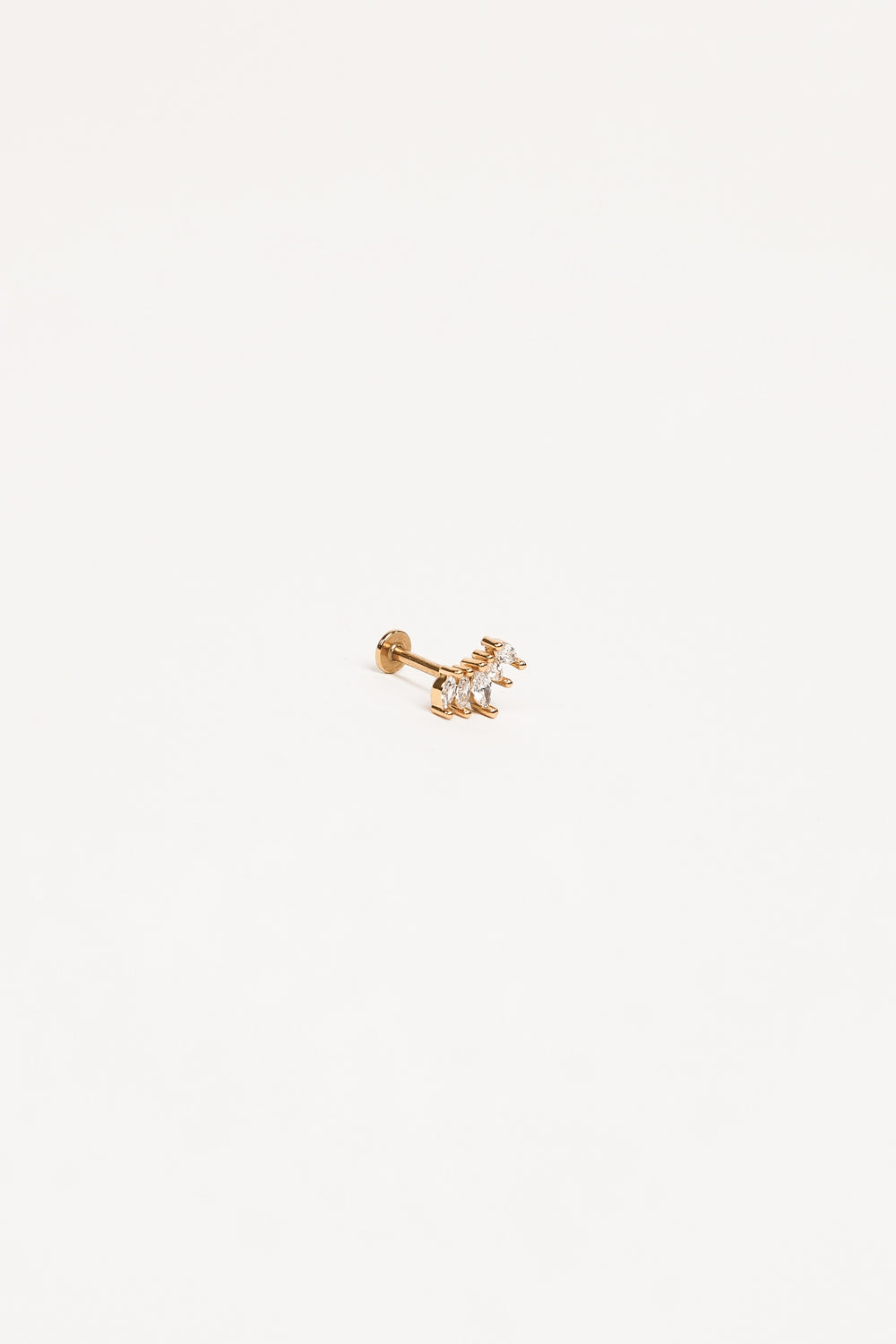 Oorpiercing diamantjes afgerond goud| Helix piercing